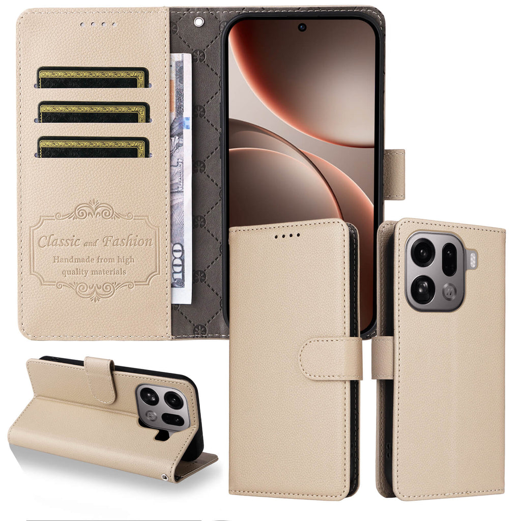 OPPO Find X9 Pro - Leather-look case with textured surface