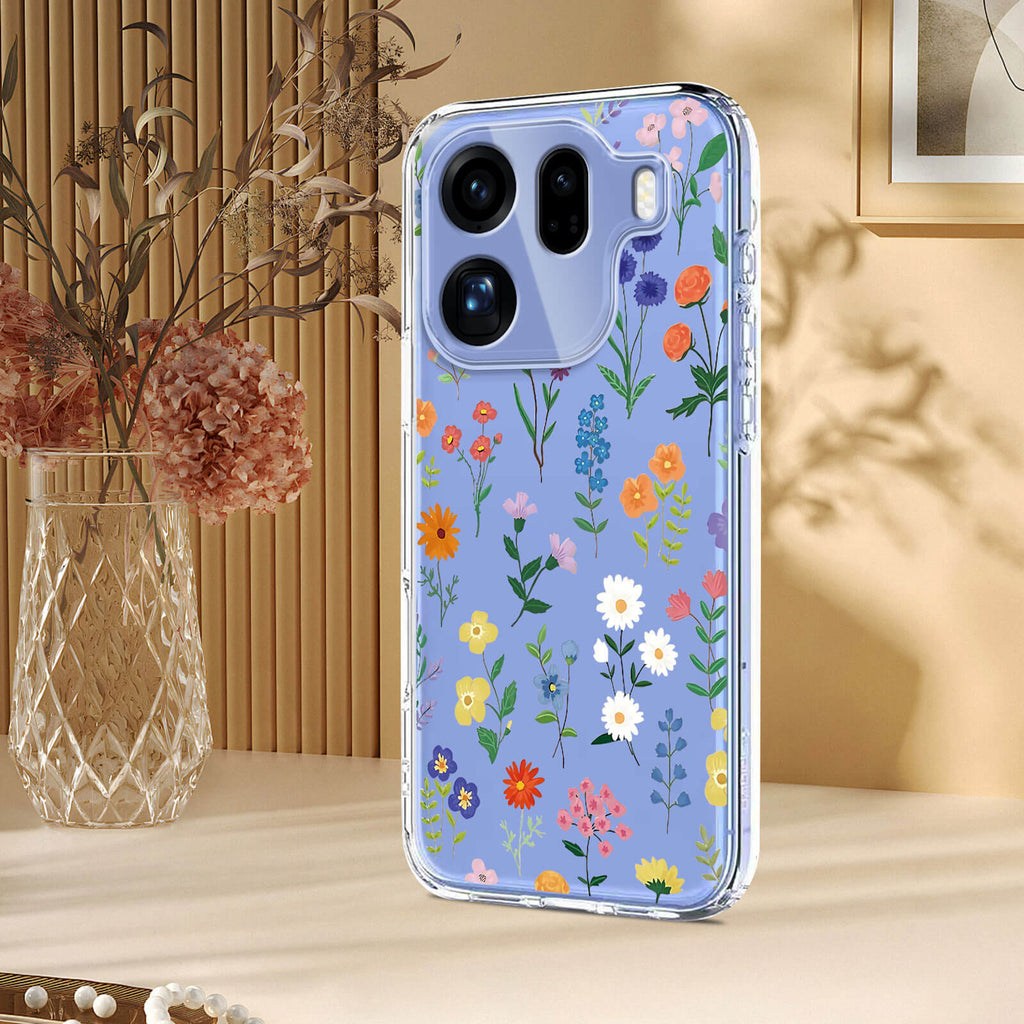 OPPO Find X9 Pro - Silicone Rubber Case Flowers