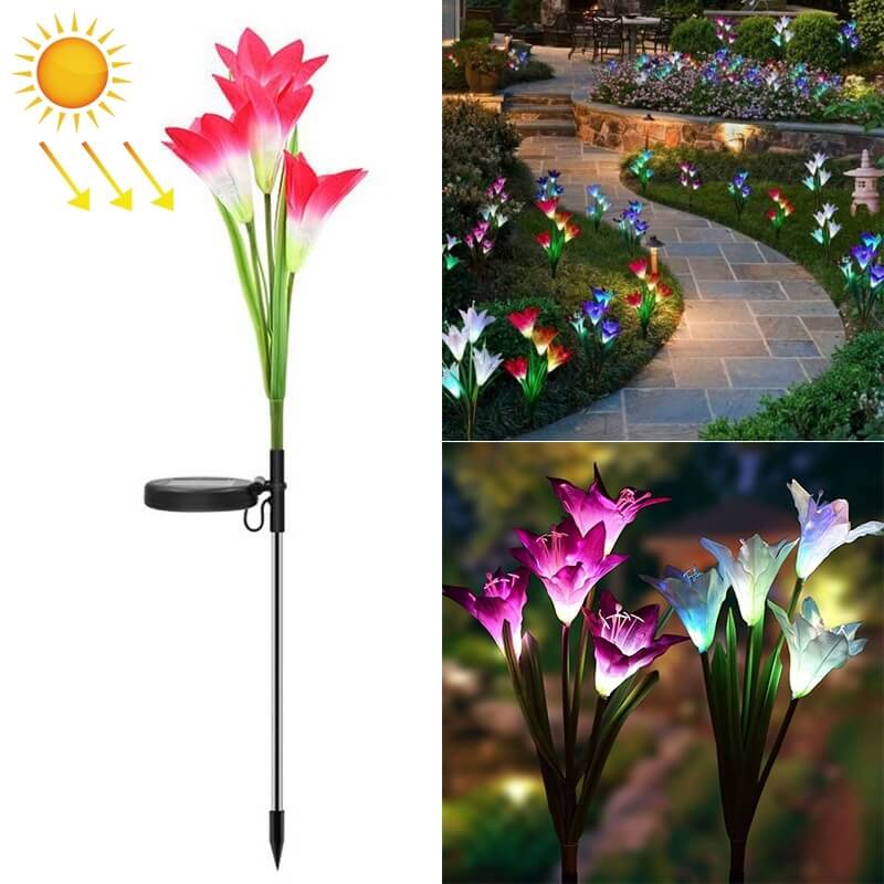 Solar Led Garden Plug Lily